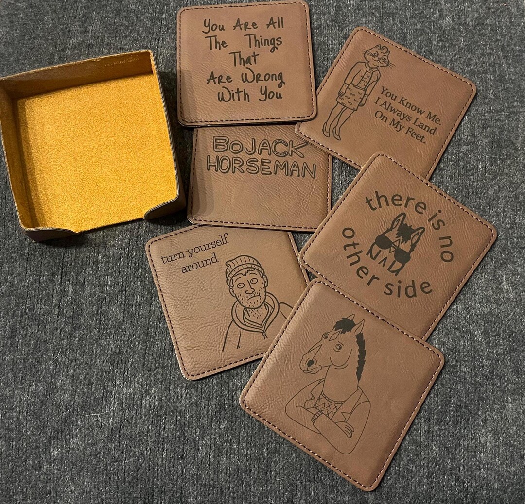 Bojack Horseman Engraved Set of 6 Coasters, Todd Chavez, Princess ...