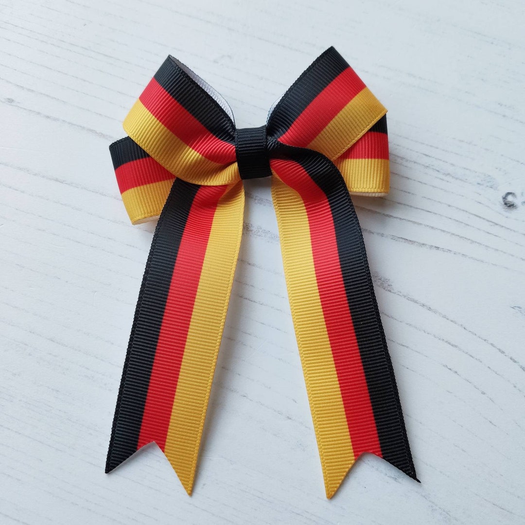 German Flag Ribbon Hair Bow - Alligator Clip, Barrette or Ponytail ...