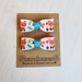 Small Fox Hair Bows on Clips, Pack of 2 Bows With Cute Little Fox Print ...