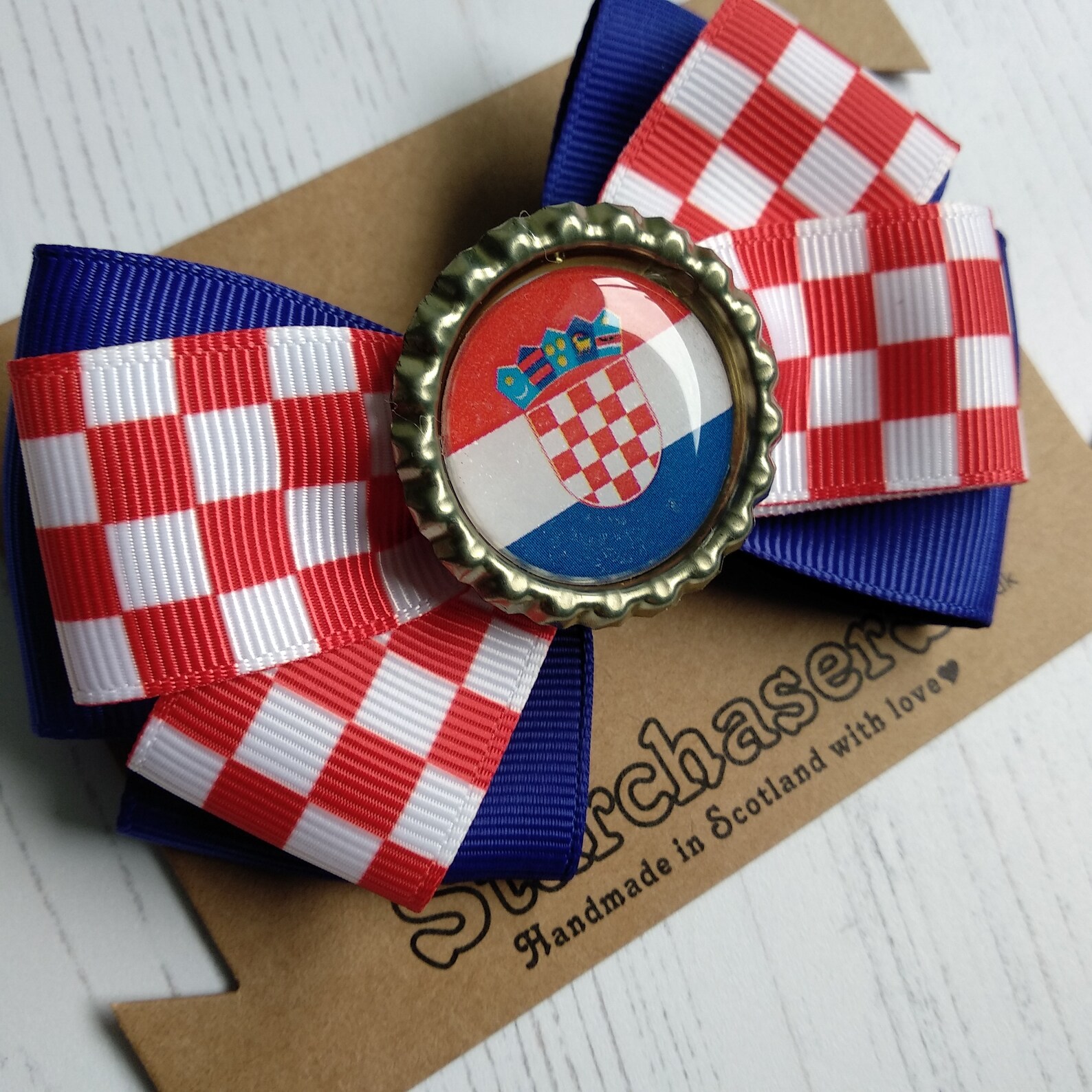 Croatian Flag Hair Bow on Alligator Clip or Barrette, With Croatia Flag ...