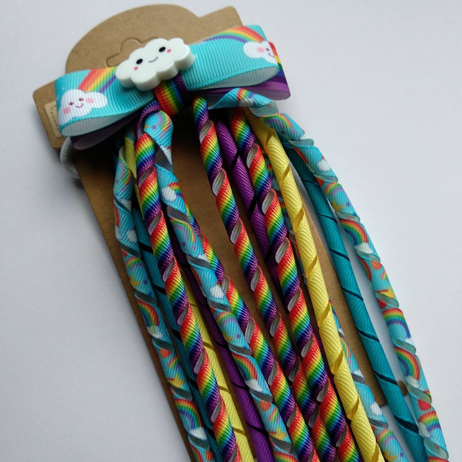 Rainbow Ponytail Streamer in a Curly Korker Style With - Etsy UK