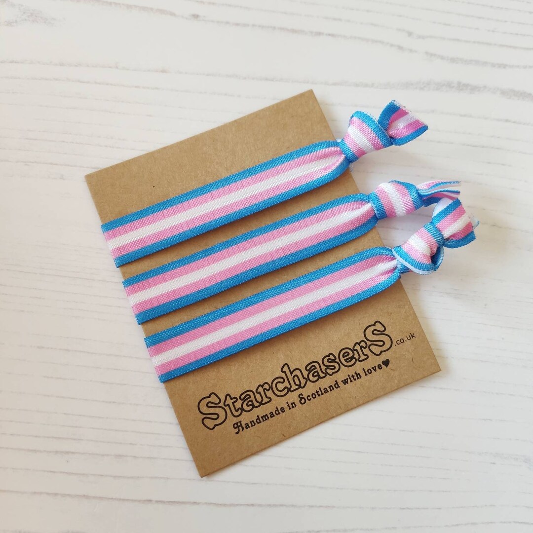 Transgender Stripe Elastic Hair Ties or Wristbands - 3 Pack - Etsy UK