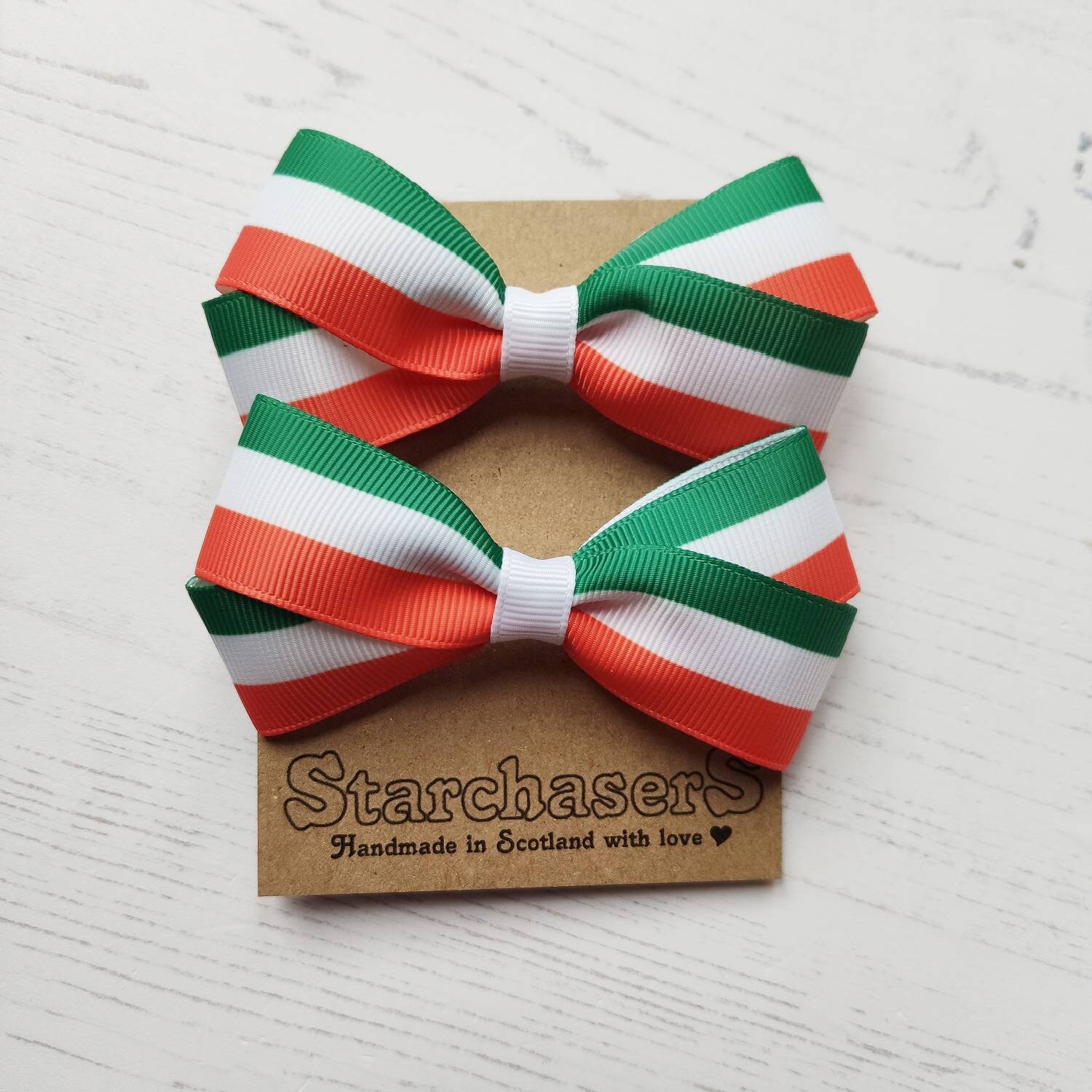 Irish Flag Bows Pack of 2 on Bobbles or Clips. - Etsy UK