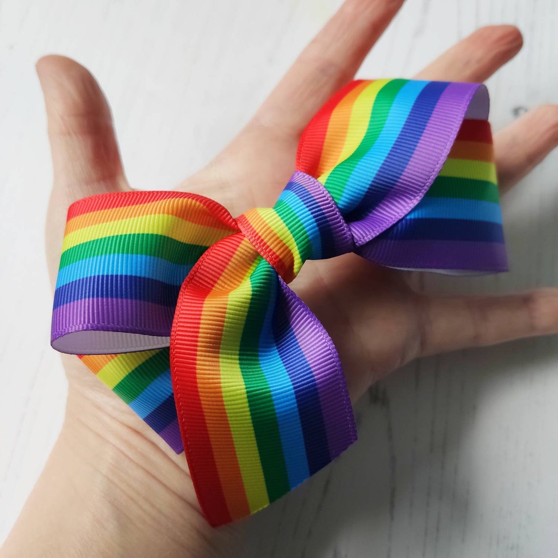 Big Rainbow Boutique Bow Large Dance Style Bow on Clip - Etsy UK