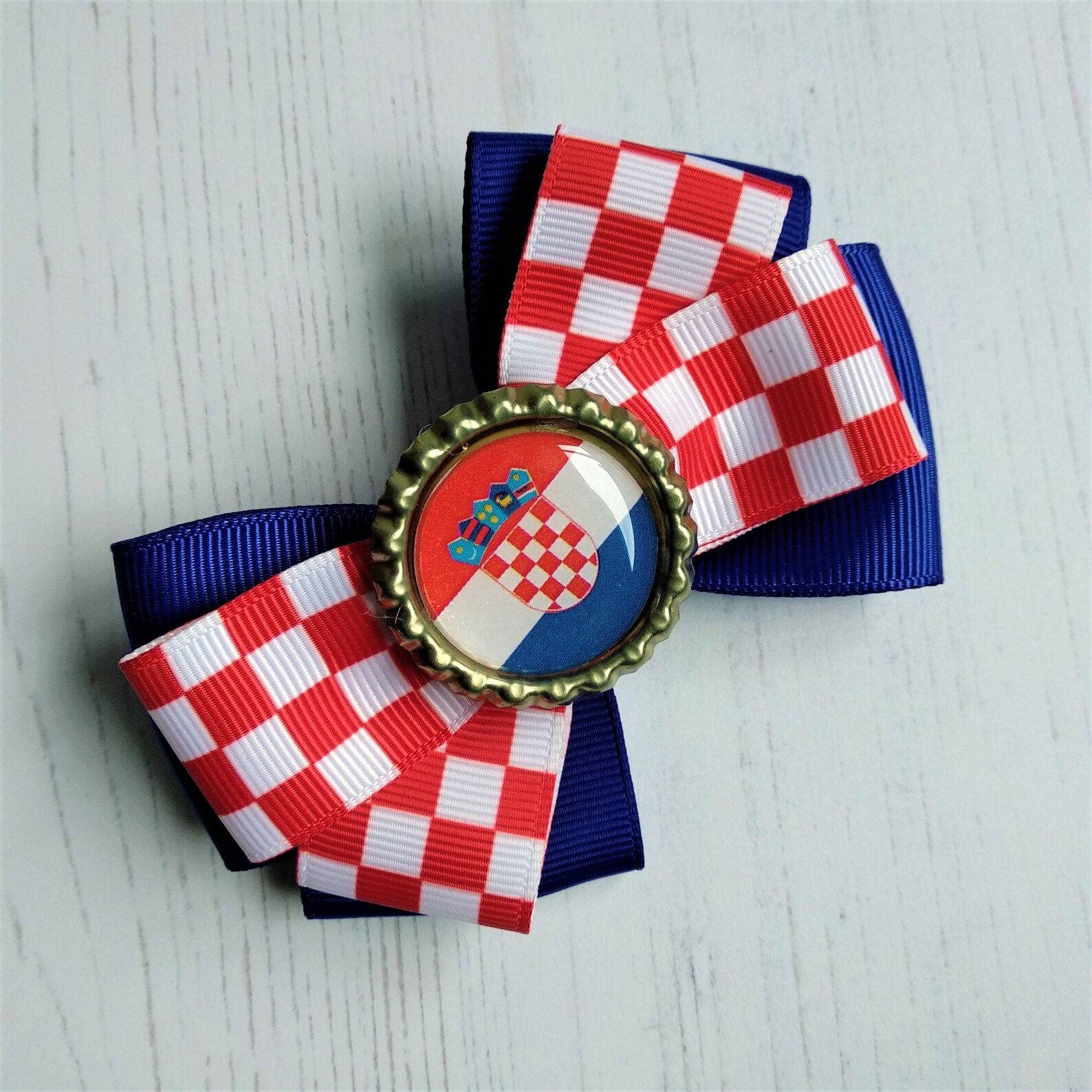 Croatian Flag Hair Bow on Alligator Clip or Barrette, With Croatia Flag ...