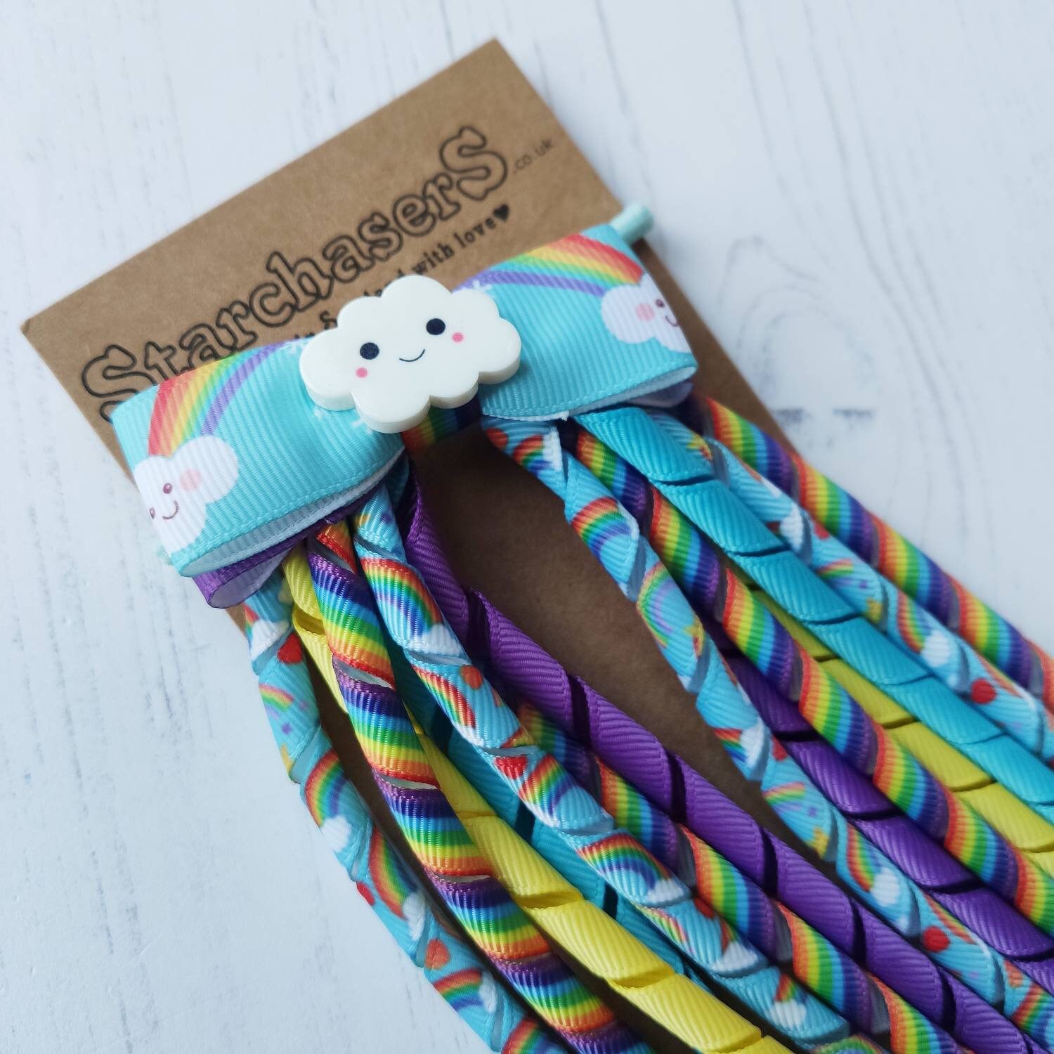 Rainbow Ponytail Streamer in a Curly Korker Style With - Etsy UK