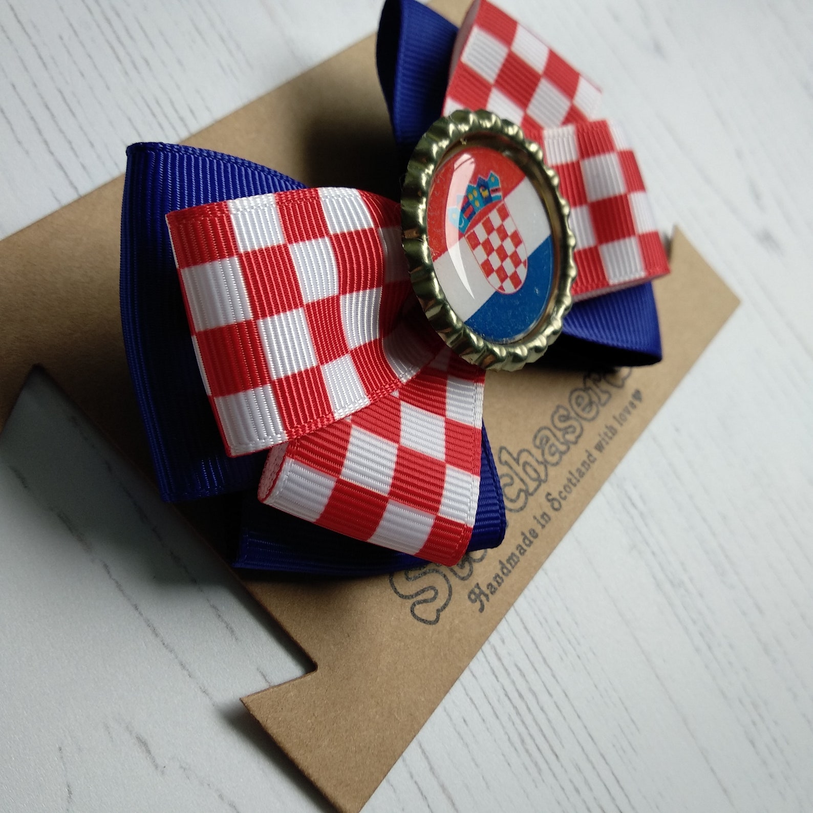 Croatian Flag Hair Bow on Alligator Clip or Barrette, With Croatia Flag ...