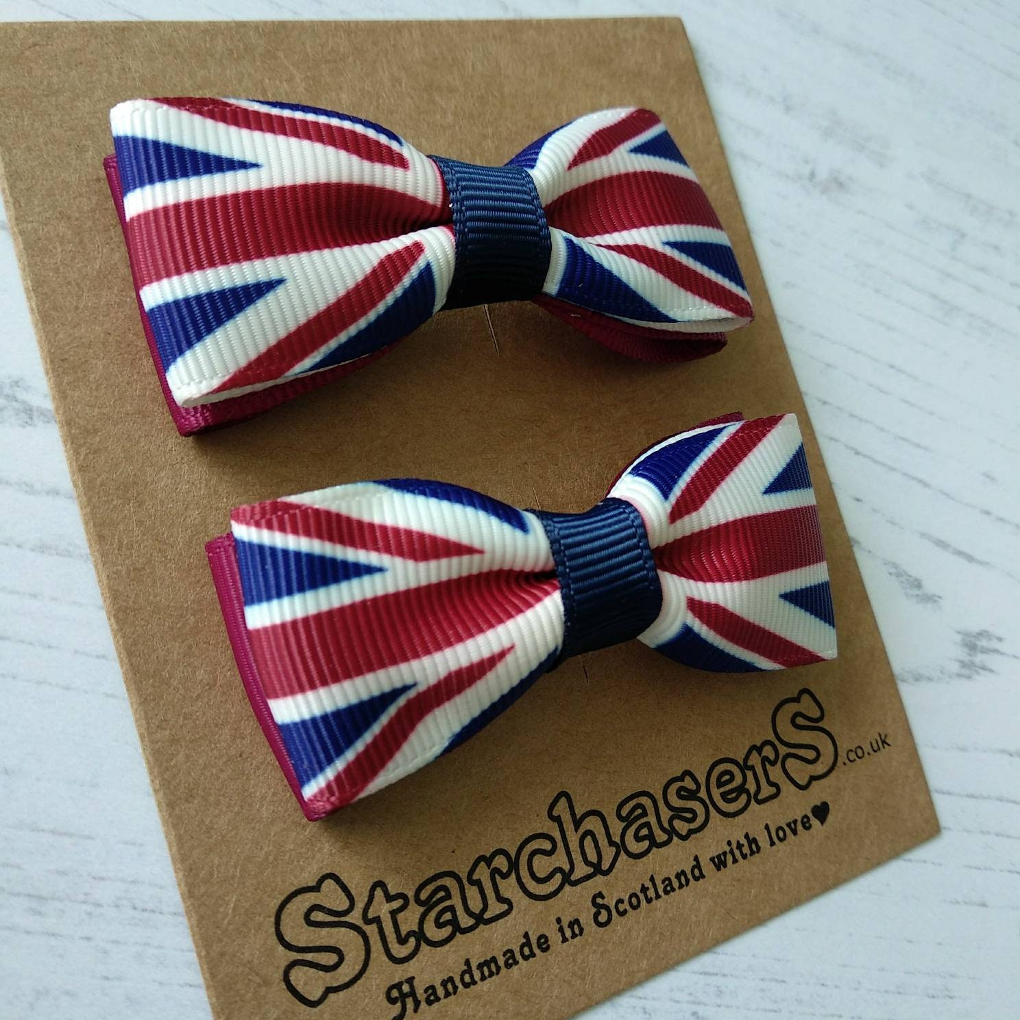 Union Jack Hair Clips - Handmade British Flag Bows (pair) - Etsy UK