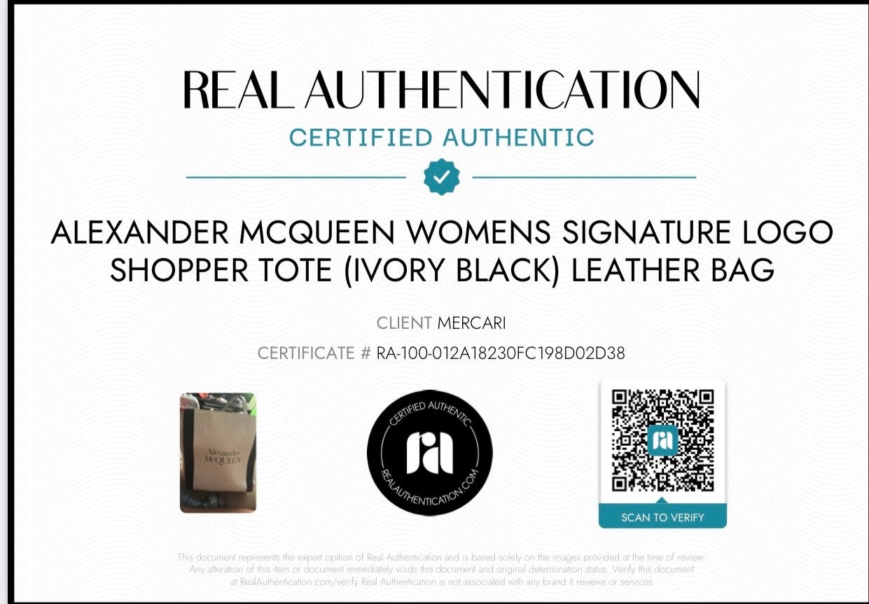 Alexander Mcqueen Womens Signature Logo Shopper Tote ivory Black ...