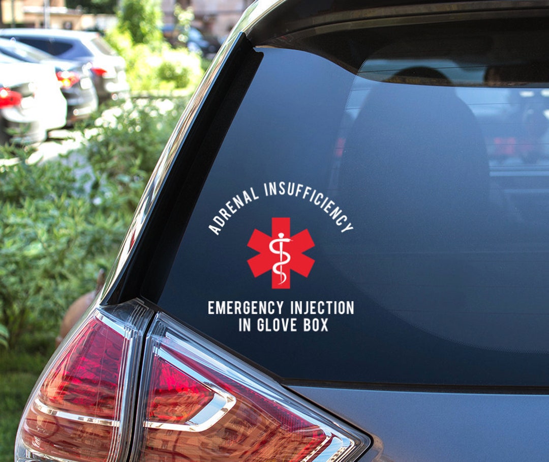 Adrenal Insufficiency Medical Alert Car Decal, Adrenal Insufficiency ...
