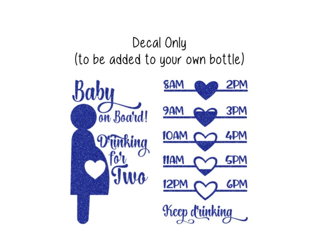 Pregnancy Water Bottle Decal, Water Tracker Decal, Baby on Board ...