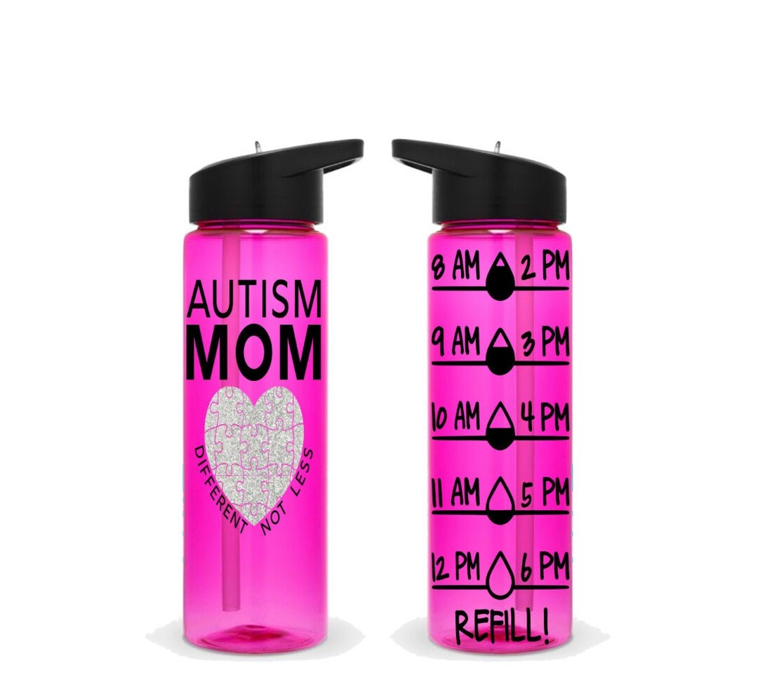 Autism Mom Water Bottle Tracker, 24 Oz, Water Tracker, Water Reminder ...
