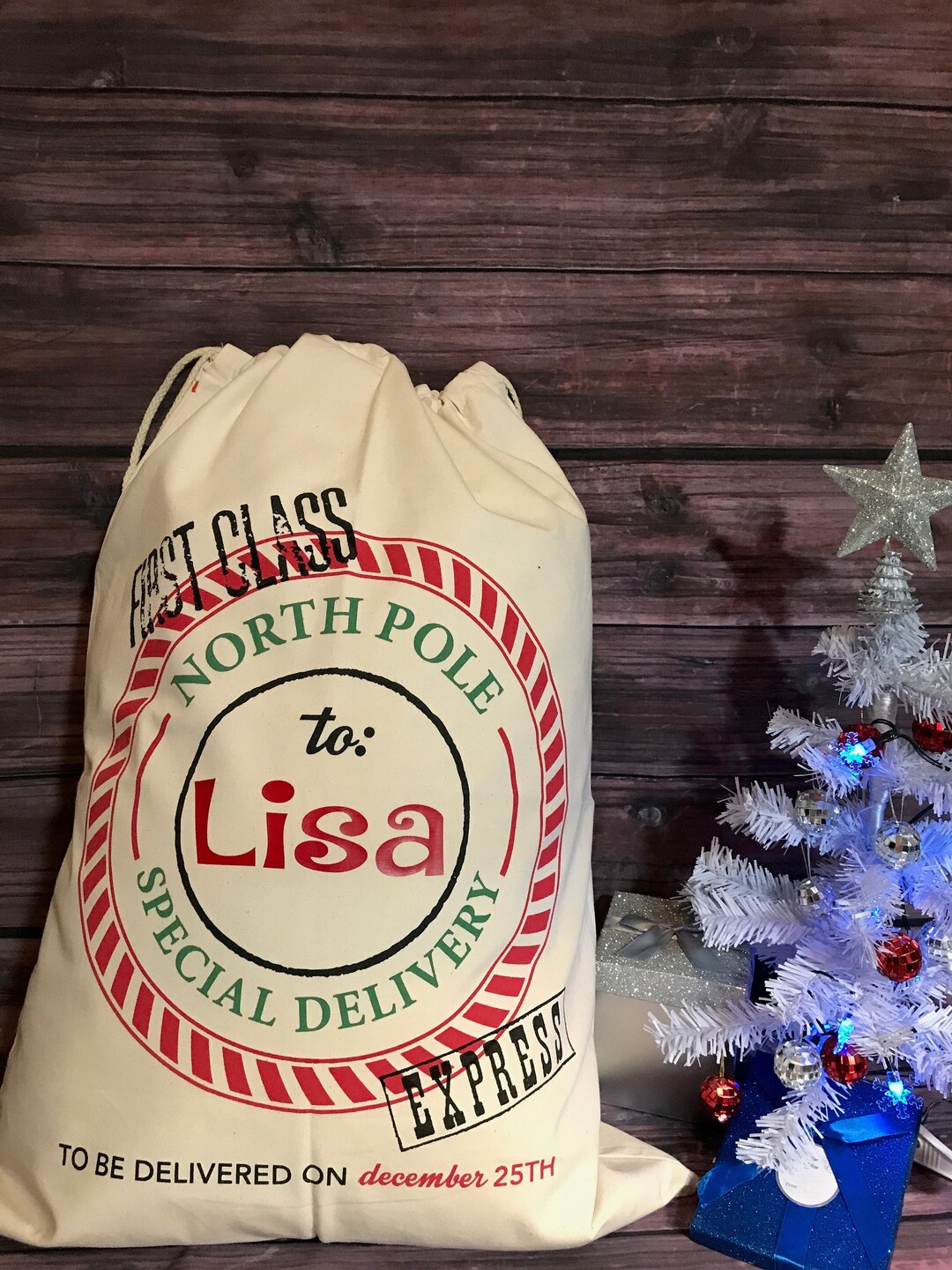 Personalized Canvas Santa Sack, Santa Sack, Personalized, Christmas Bag ...