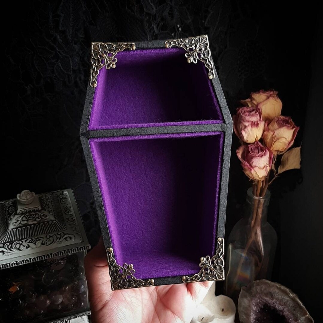 Purple Lined Gothic Coffin Shelf - Etsy