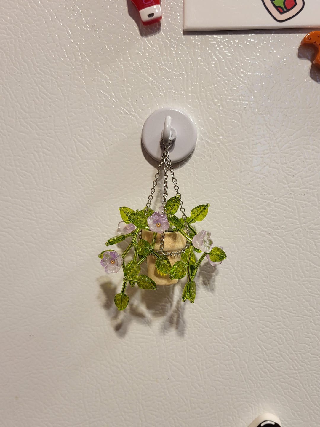 Hanging Basket Beaded Plant Magnet - Etsy