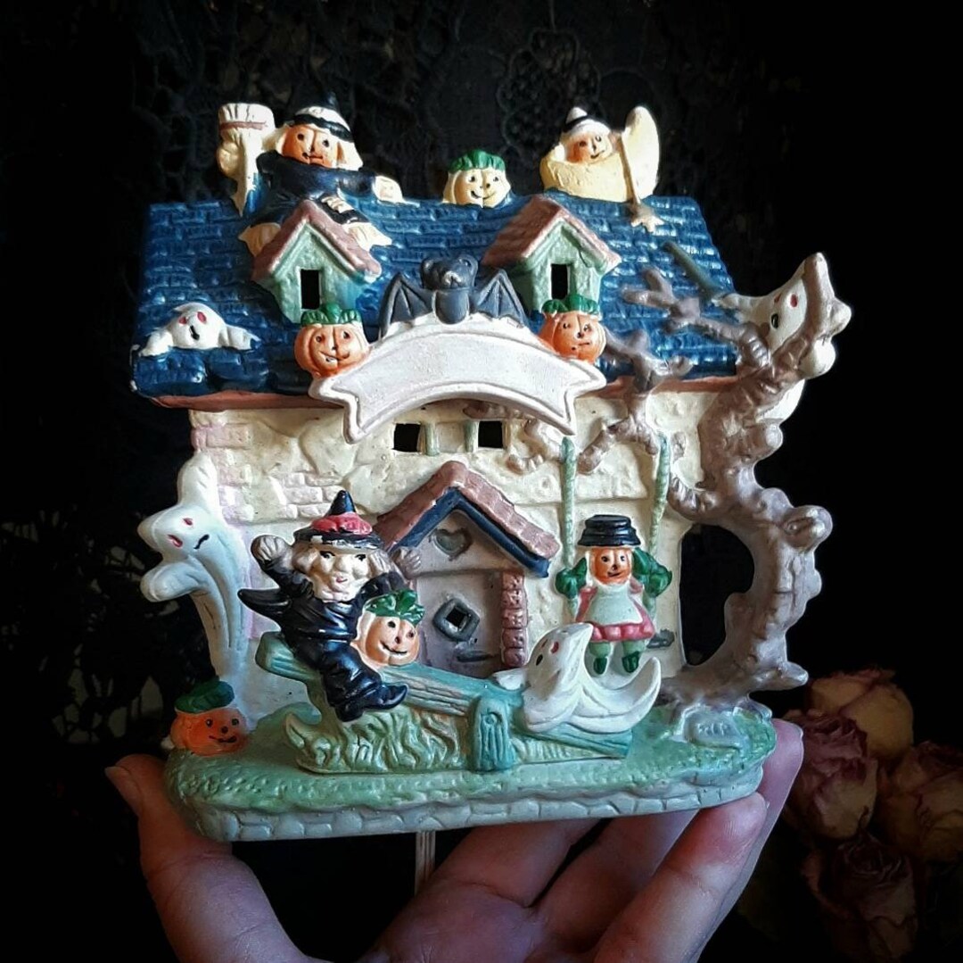 Vintage Ceramic Light up Haunted House - Etsy