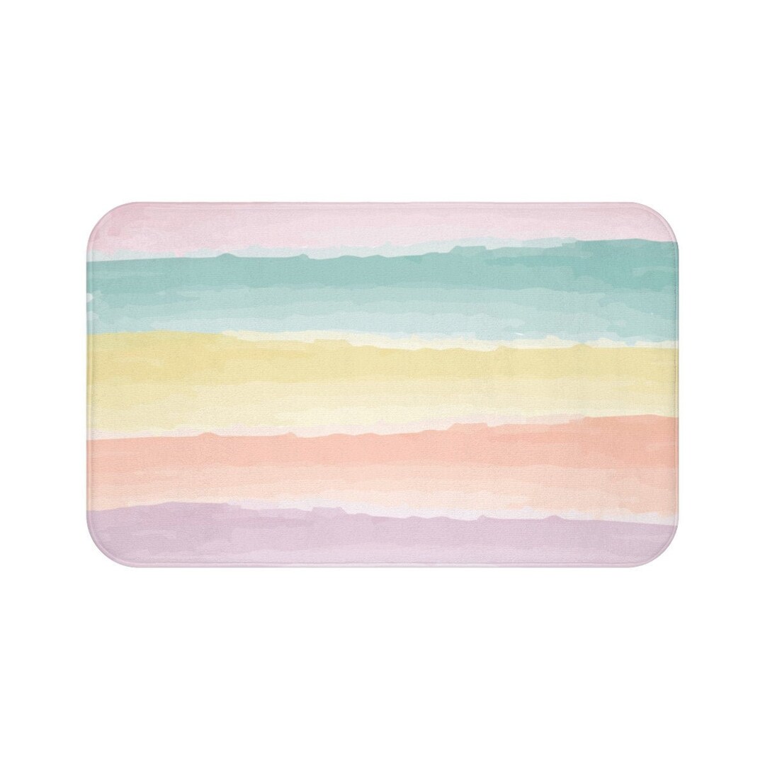 Pastel Watercolor Rainbow Bath Mat - Etsy