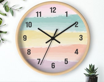 Rainbow Wall Clock - Etsy