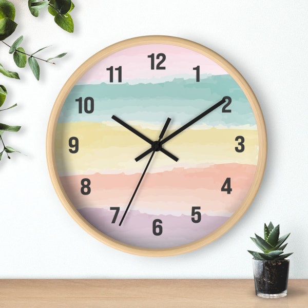 Rainbow Wall Clock - Etsy