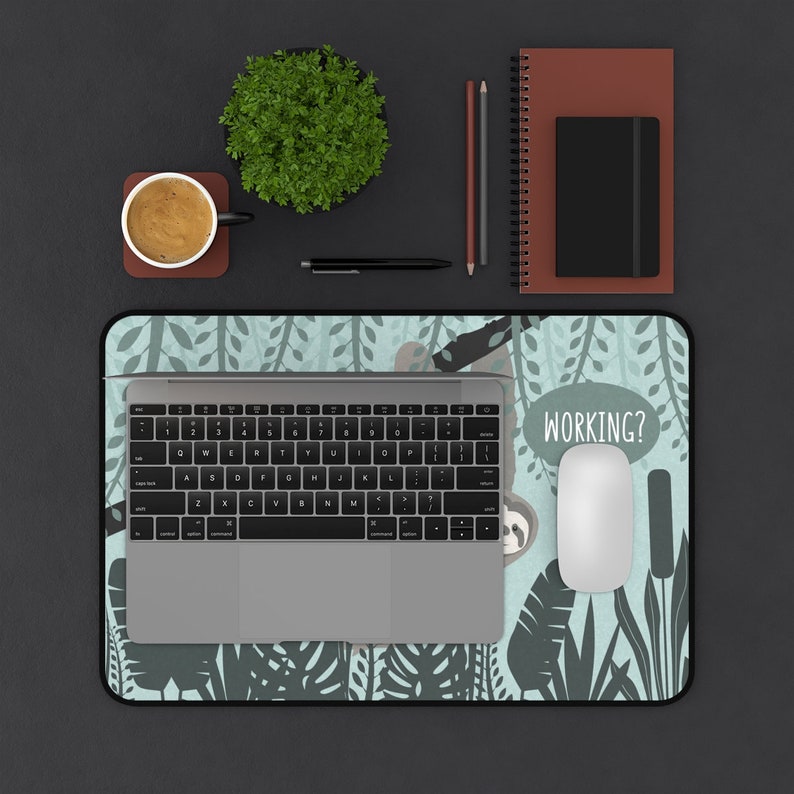 Cute Sloth Desk Mat With a Funny Quote - Etsy