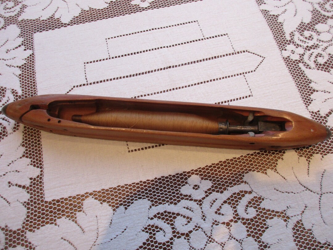 Vintage Wooden English Stick / Boat Shuttle and Bobbin Industrial ...