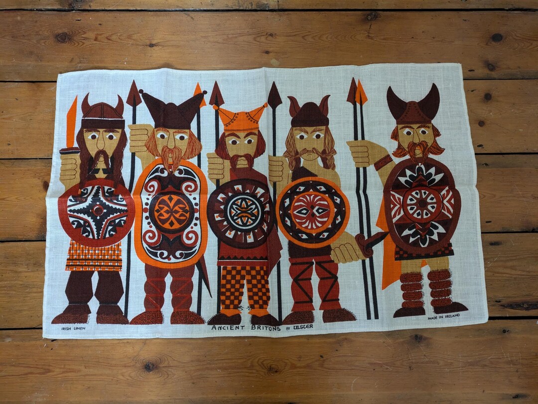 Vintage Unused / New 1970s ANCIENT BRITONS by ULSTER Irish Linen ...