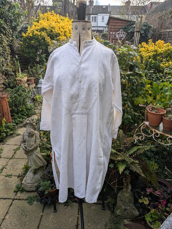 Antique French linen shirt farmers shirt artist smock… - Gem Antique French linen shirt farmers shirt artist smock… - Gem