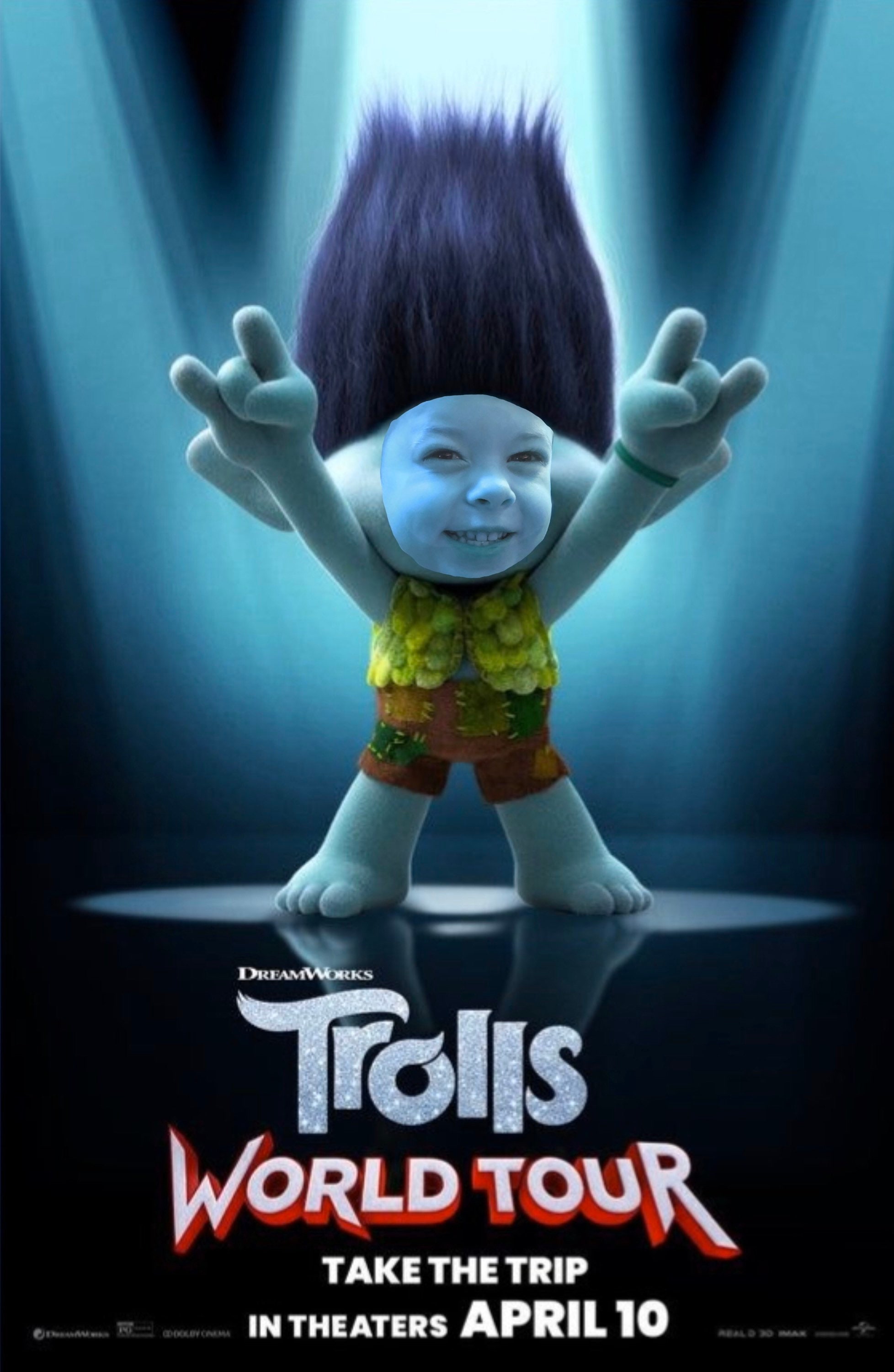 Branch / Trolls World Tour / Fun Gag Gift / Add Your Face / Put A Head ...
