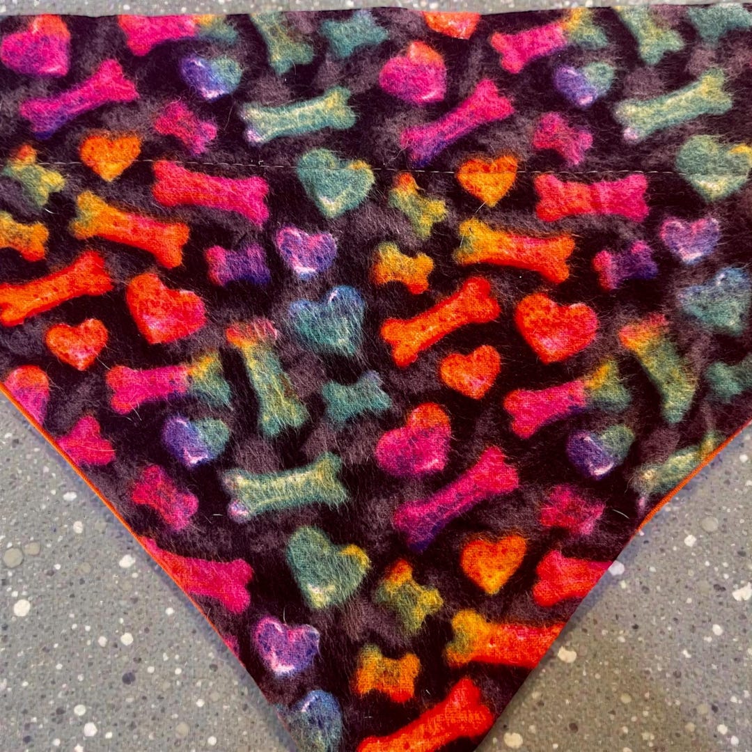 Rainbow Bones Flannel Over the Collar Dog Bandana - Etsy