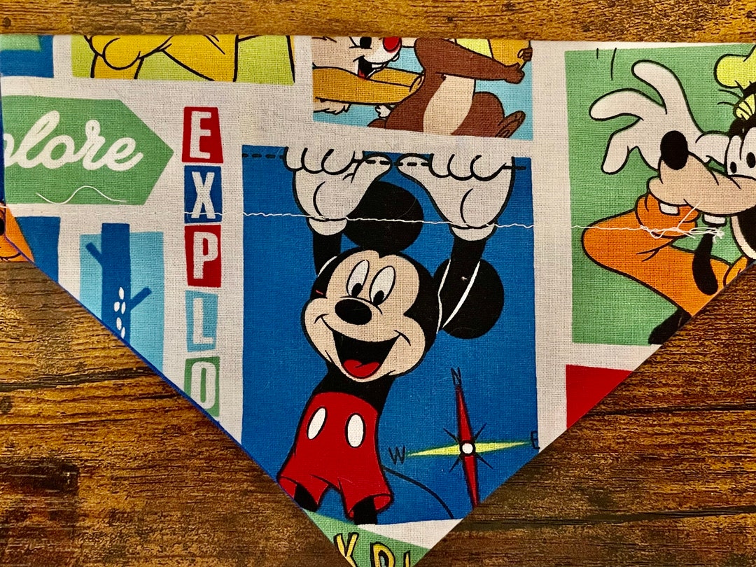 Mickey Mouse Fun Over the Collar Dog Bandana/gifts/ Dog Clothes - Etsy