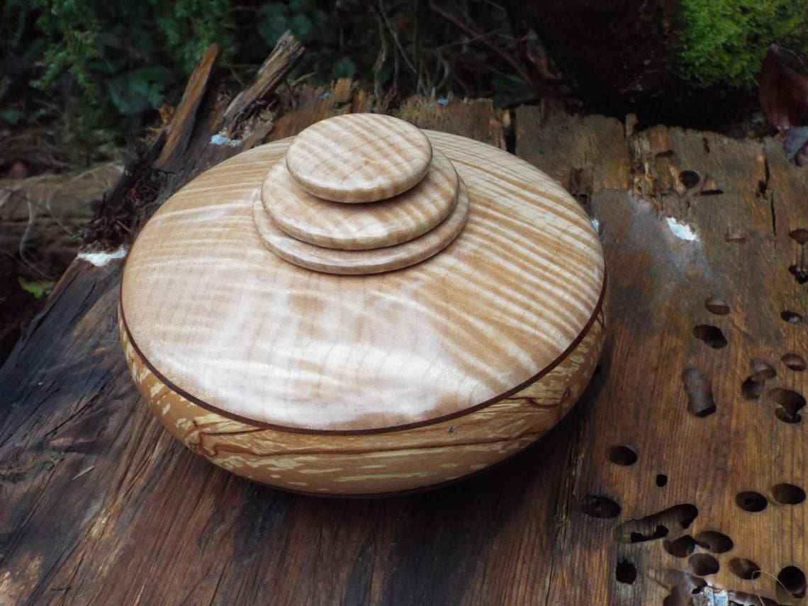 Hand Turned Firery Fiddleback Maple Bowl - Etsy