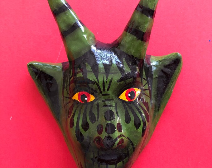 Mexican Folk Art Paper Mache Mask Altar Devil Handmade Day of the Dead ...