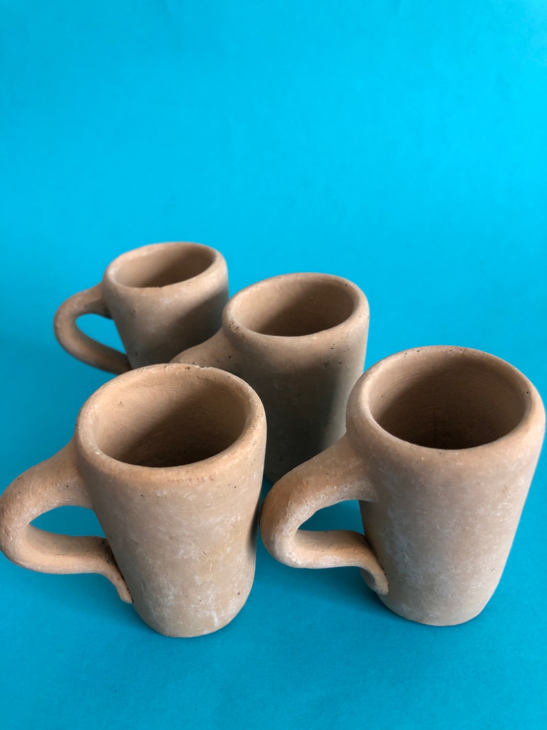 Set of Four Handmade Clay Shot Glasses Mezcal Tequila Barware - Etsy