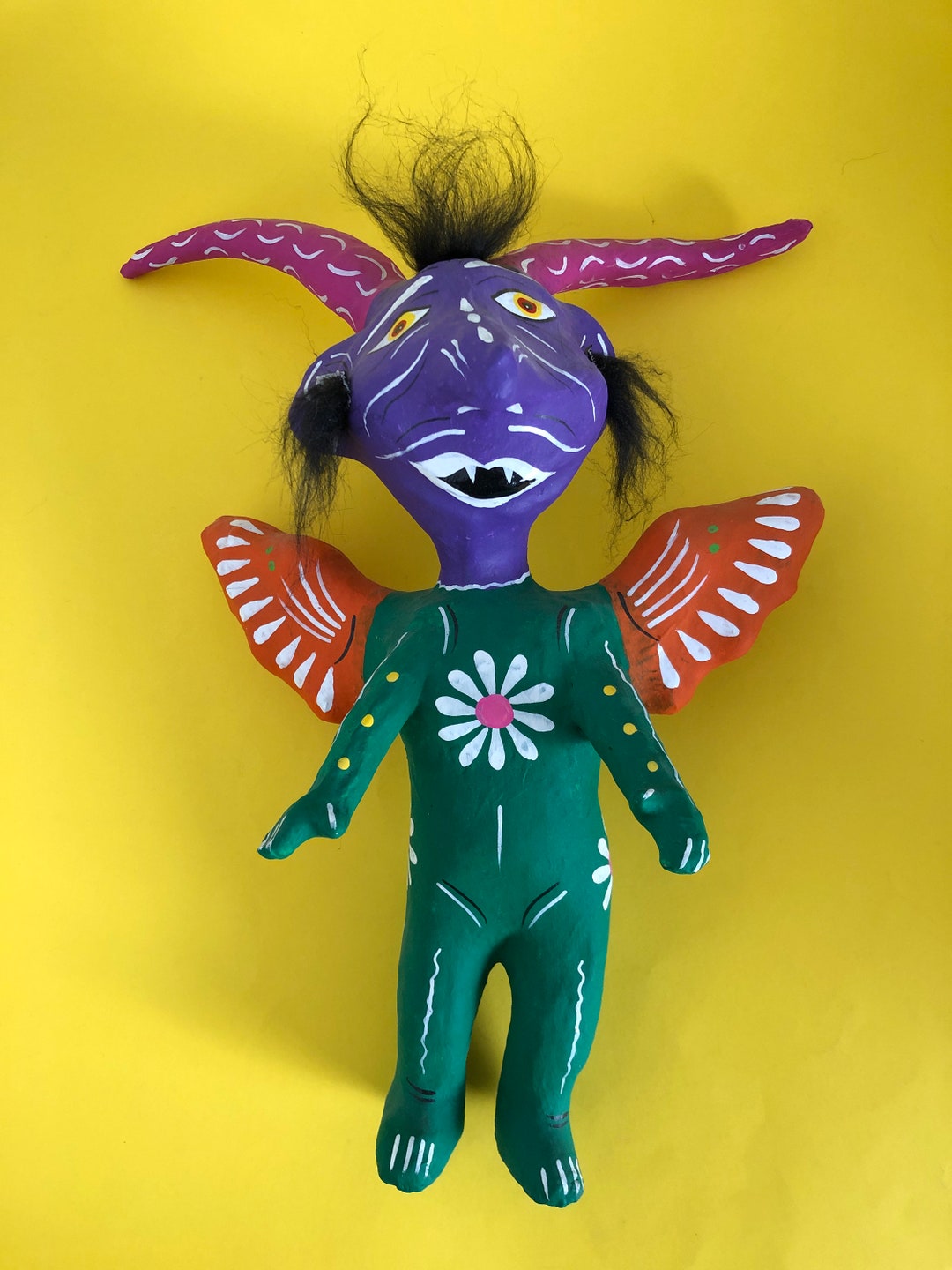 Mexican Folk Art Paper Mache Devil Doll Handmade Day of the - Etsy