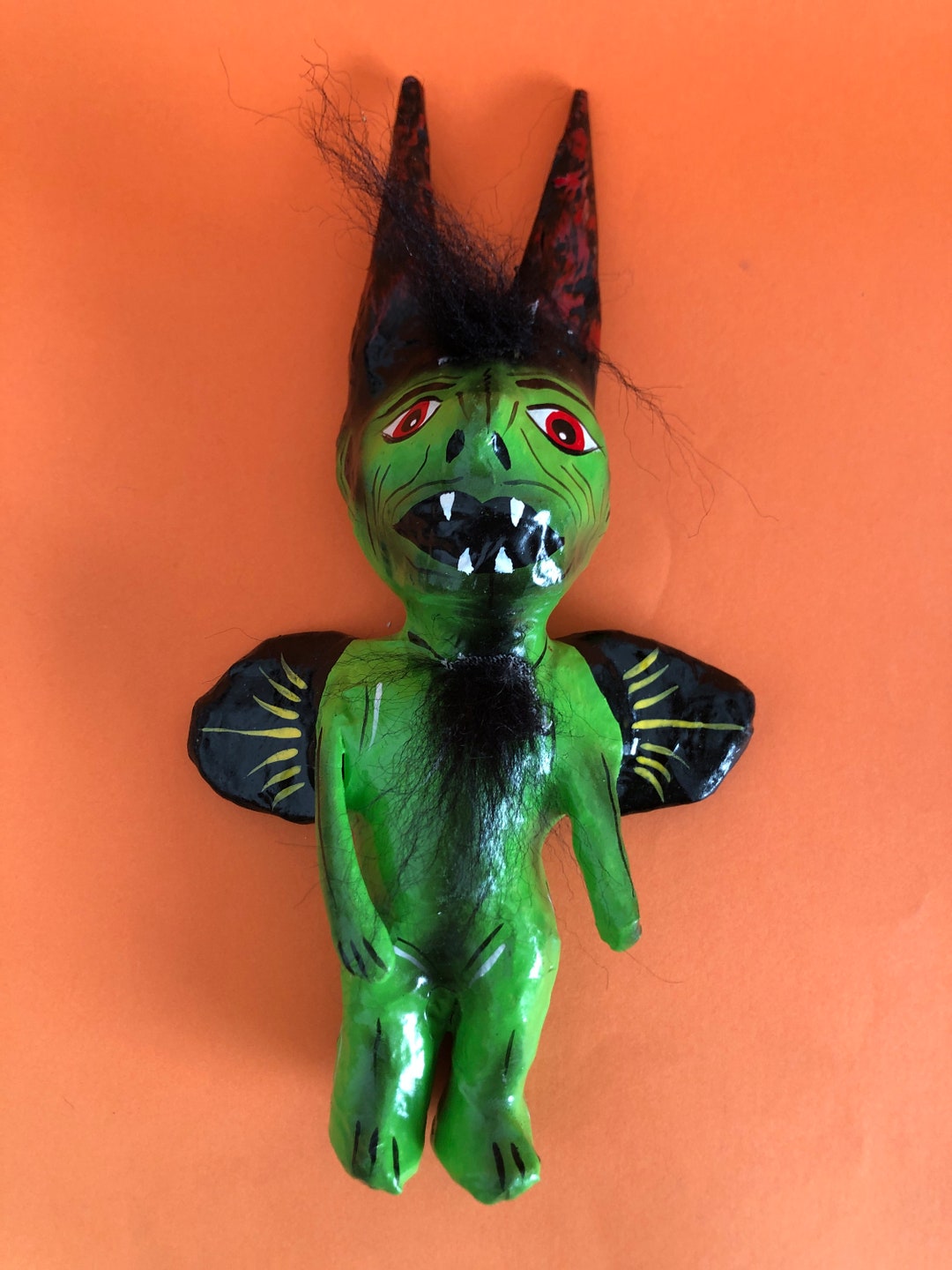 Mexican Folk Art Paper Mache Devil Doll Handmade Day of the Dead Oaxaca ...