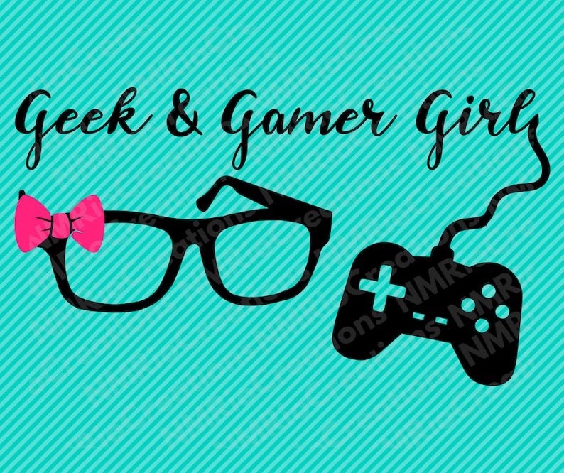 Geek and Gamer Girl Silhouette Svg File, Gamer Girl Clipart, Gamer Svg ...
