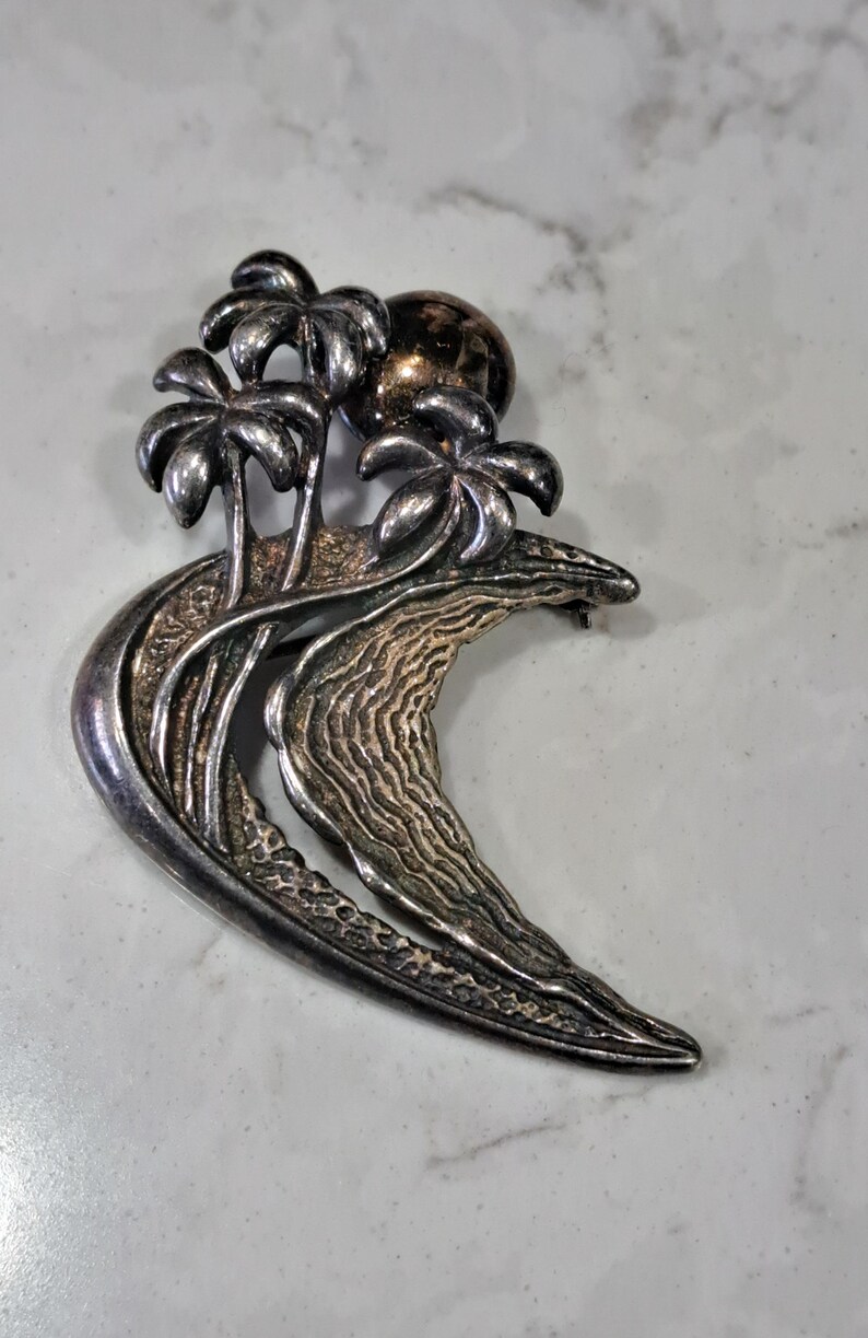 Franz Breuning Ohg Modernist Beach Scene Sterling Silver Brooch - Etsy