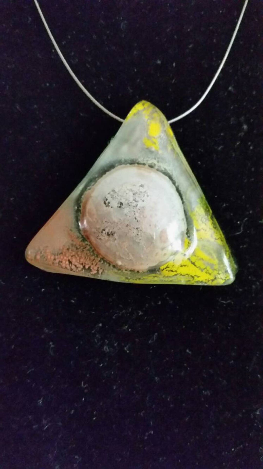 Unique Handcrafted Fused Glass Art Egyptian Pyramid Triangle With the ...