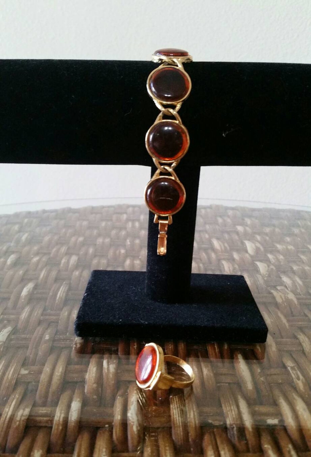 Faux Tortoise Shell Bracelet and Ring Demi-set Signed Art by - Etsy