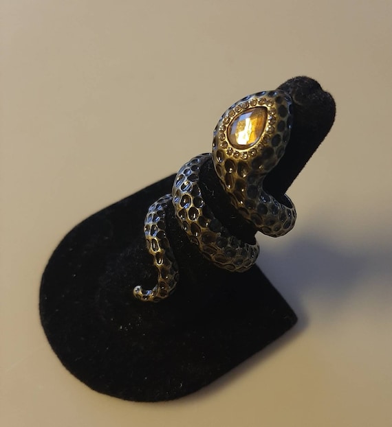Vintage snake ring rhinestones - Gem