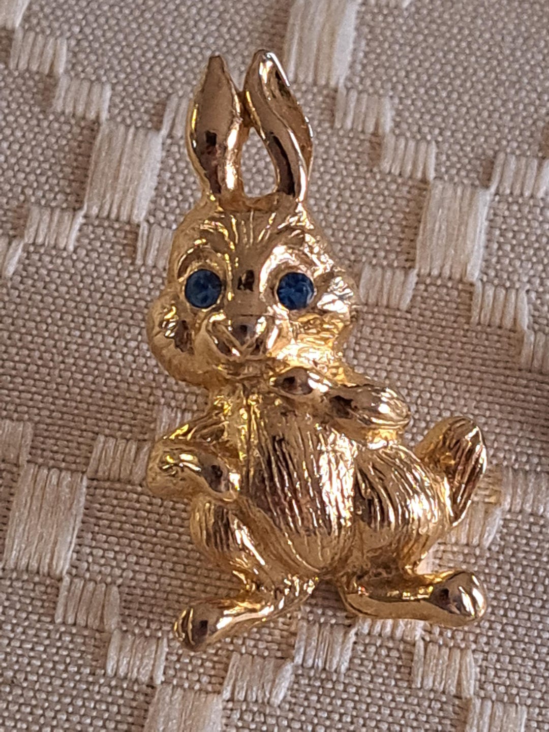 Vintage Ballou Reg'd Rabbit Pin With Blue Rhinestone Eyes - Etsy
