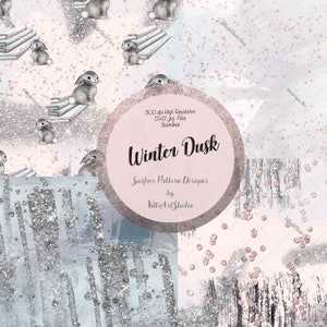 Winter Dusk, Winter Wonderland Paper Designs, Seamless Paper Mountain ...