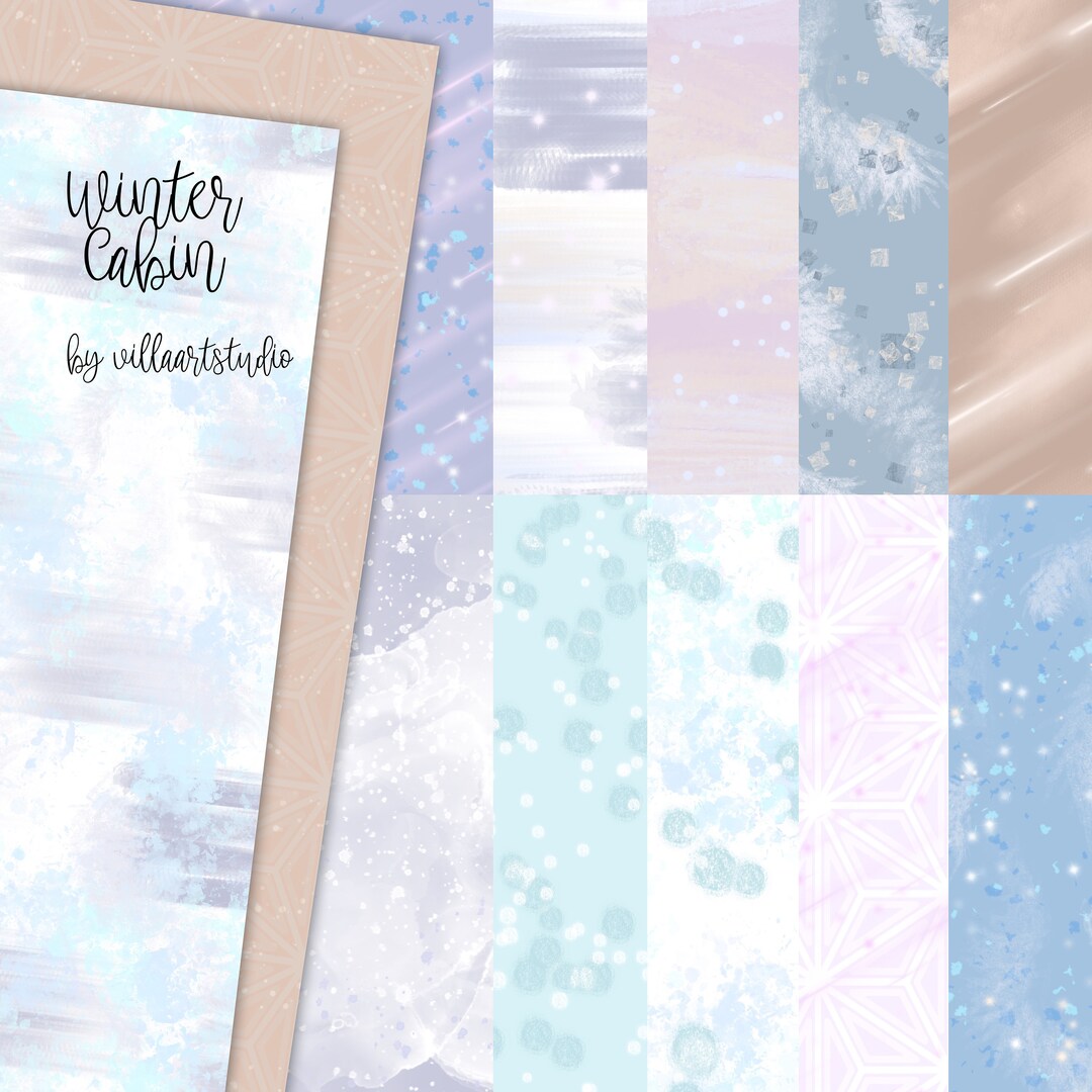 Winter Cabin Paper Pack Wintery Papers Glittery Patterns Designer Paper ...
