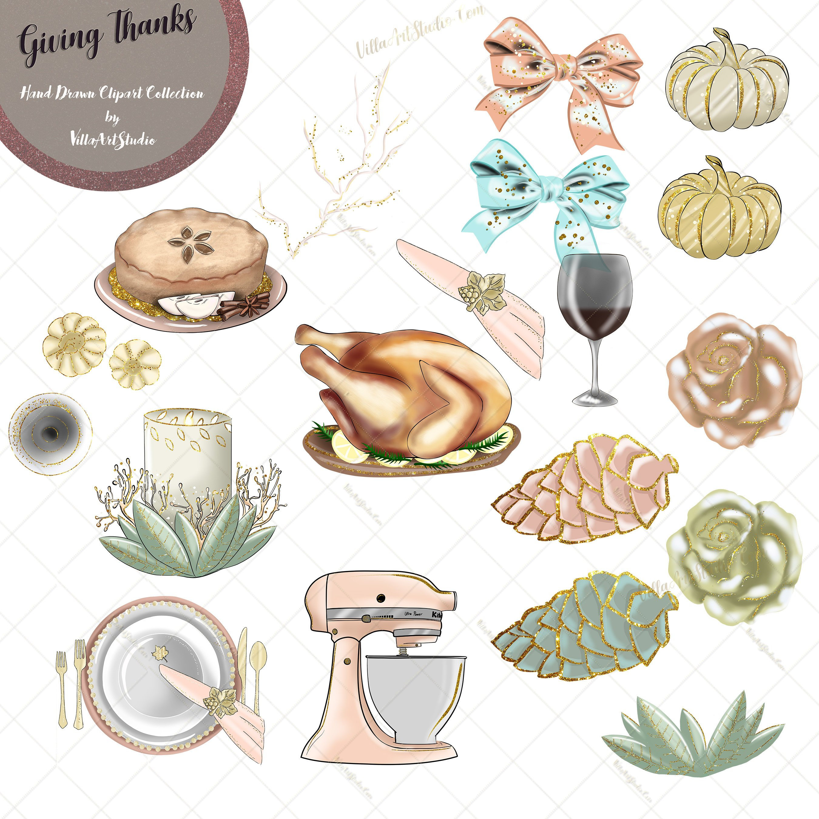 Giving Thanks Clipart Thanksgiving Clipart Thanksgiving | Etsy