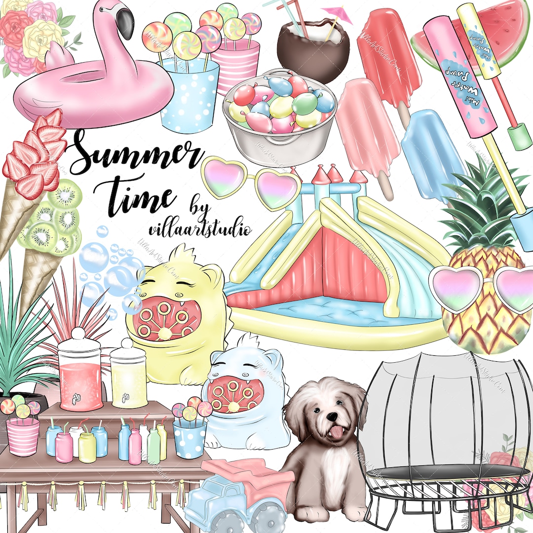Summer Time Clipart Staycation Summer Vacation Summer Clipart Backyard ...