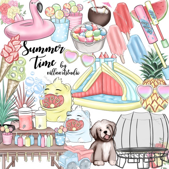 Summer Time Clipart staycation Summer Vacation Summer Clipart | Etsy
