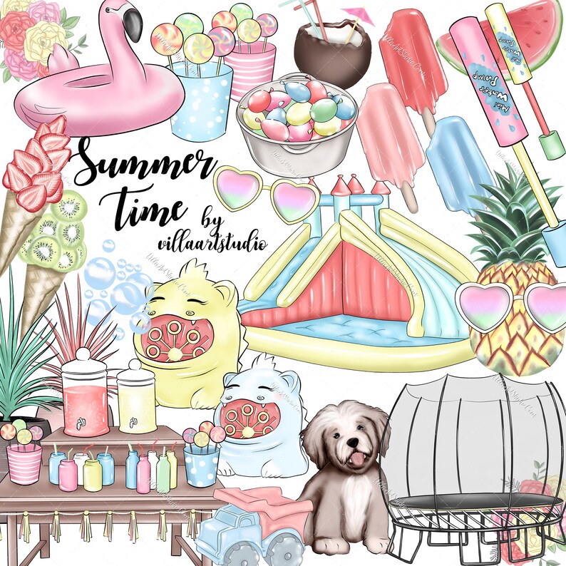 Summer Time Clipart Staycation Summer Vacation Summer Clipart - Etsy