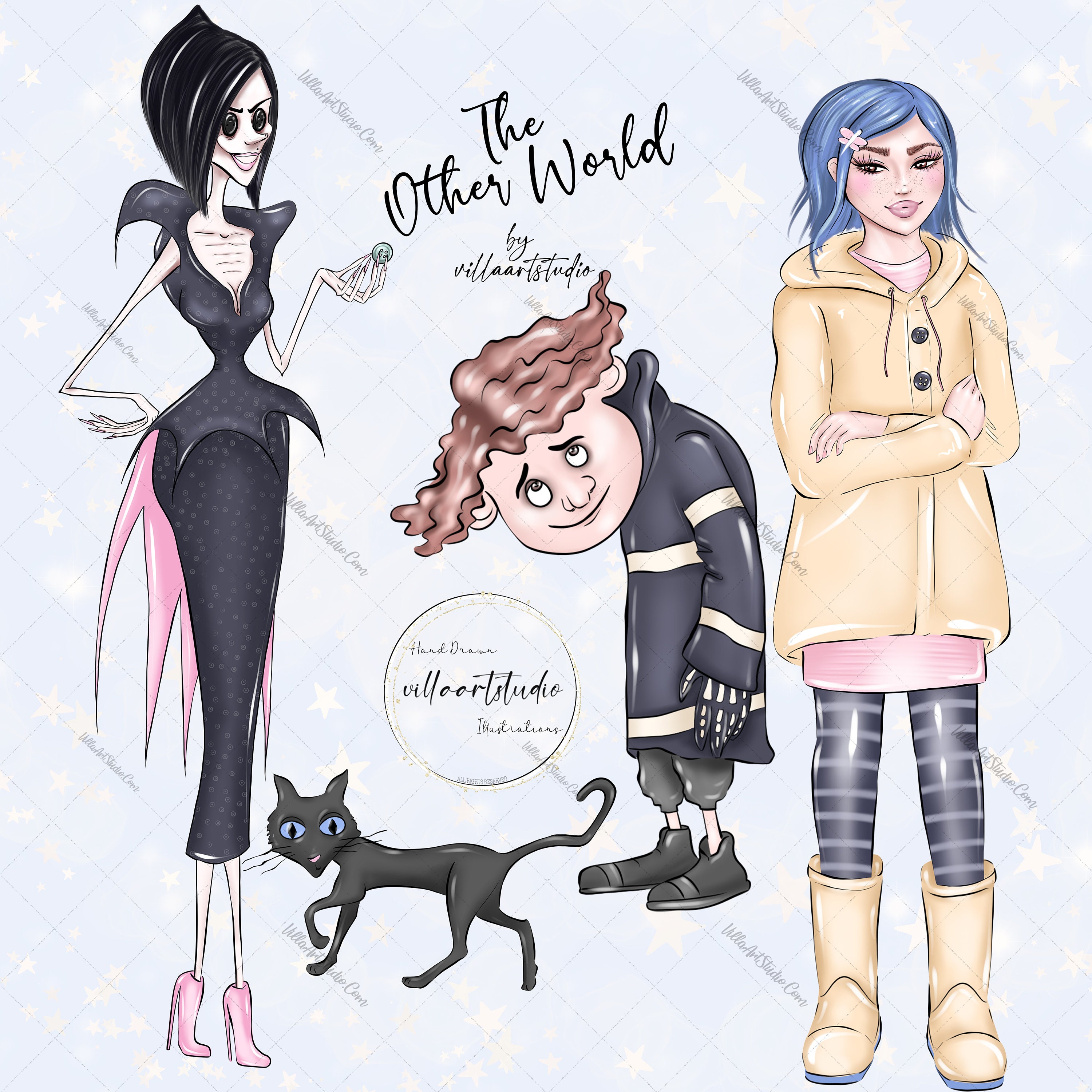 The Other World Clipart Coraline Characters Scary Spooky Clipart ...