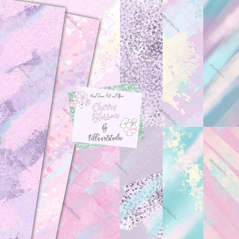 Cherry Blossom Paper, Spring Paper Pack, Pastel Spring Paper, Glitter ...