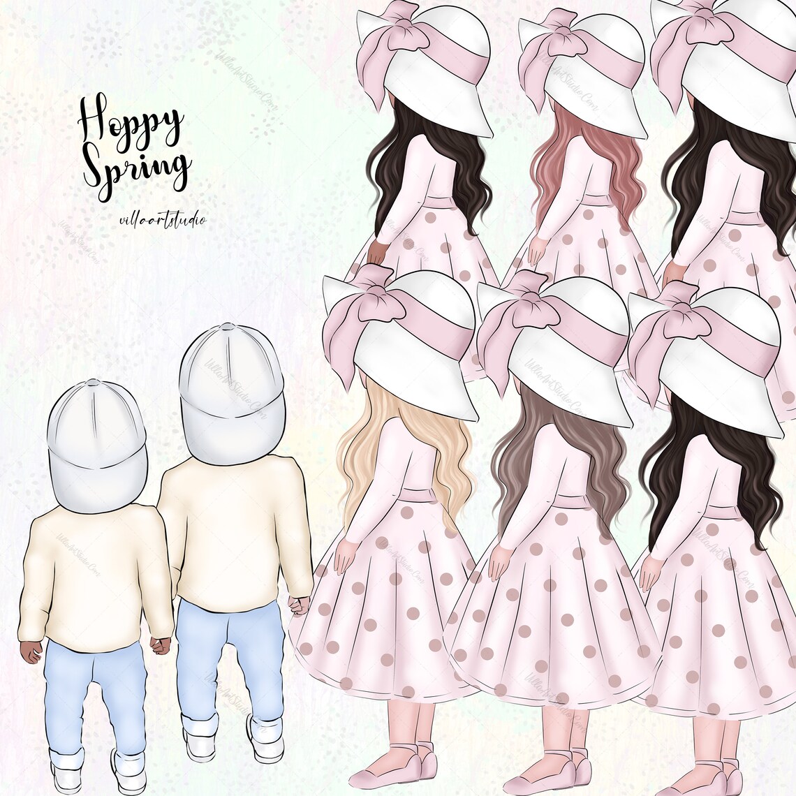 Hoppy Spring Clipart, Spring Clipart, Floral Clipart, EASTER Clipart ...